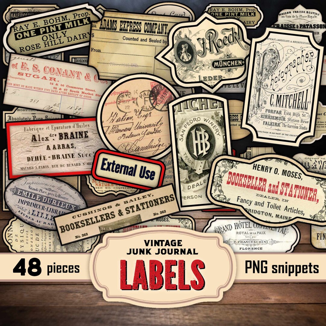Vintage Snippets, Junk Journal Tags and Labels, Digital Fussy Cuts ... Vintage Snippets, Junk Journal Tags and Labels, Digital Fussy Cuts ...