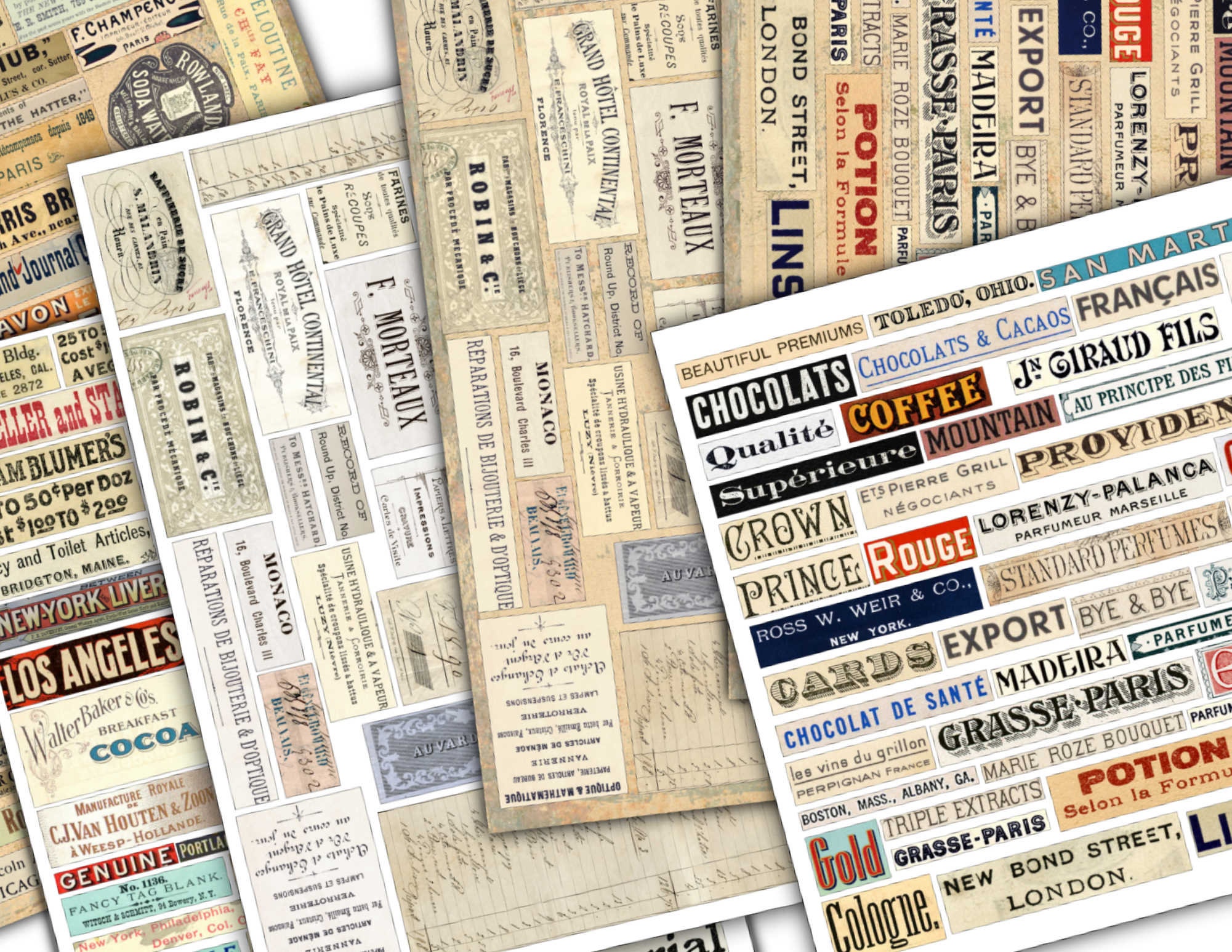 Ephemera Snippets Labels Fussy Cut Outs Vintage Printables - Etsy Australia