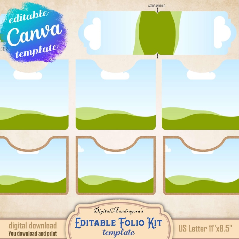 Drag-and-drop Canva Frame Folio Kit - Editable Blank Junk Journal ...