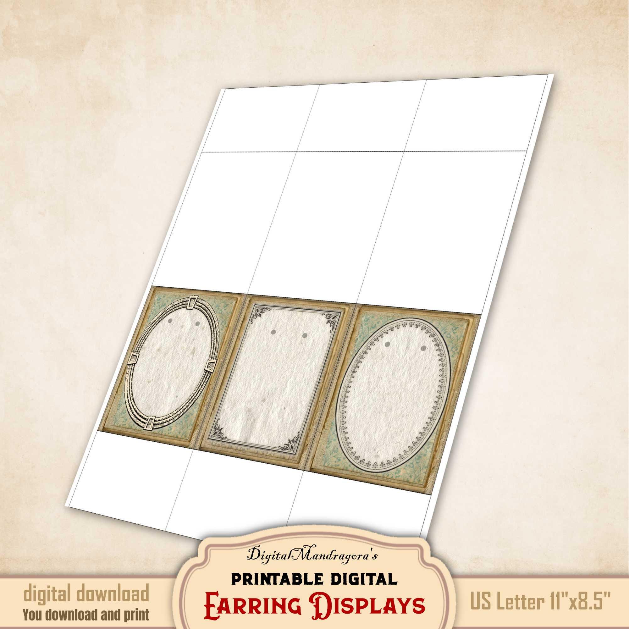 Printable Earring Display Stand: DIY Jewelry Organizer (instant ...