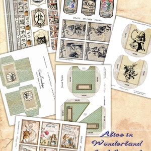 Alice in Wonderland Junk Journal Kit: Printable Pages (digital Download ...