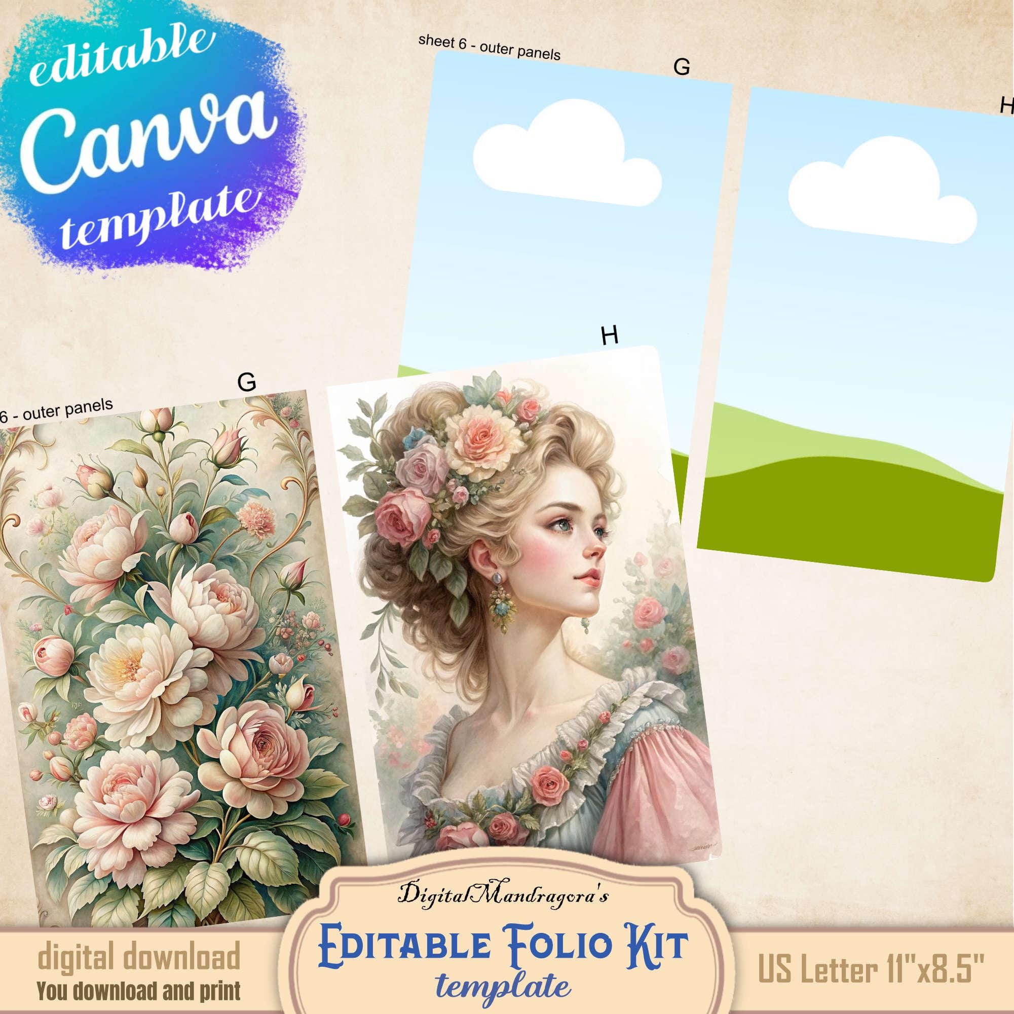 Canva Frames Drag-and-drop Folio Kit - Editable Blank Shabby Junk ...