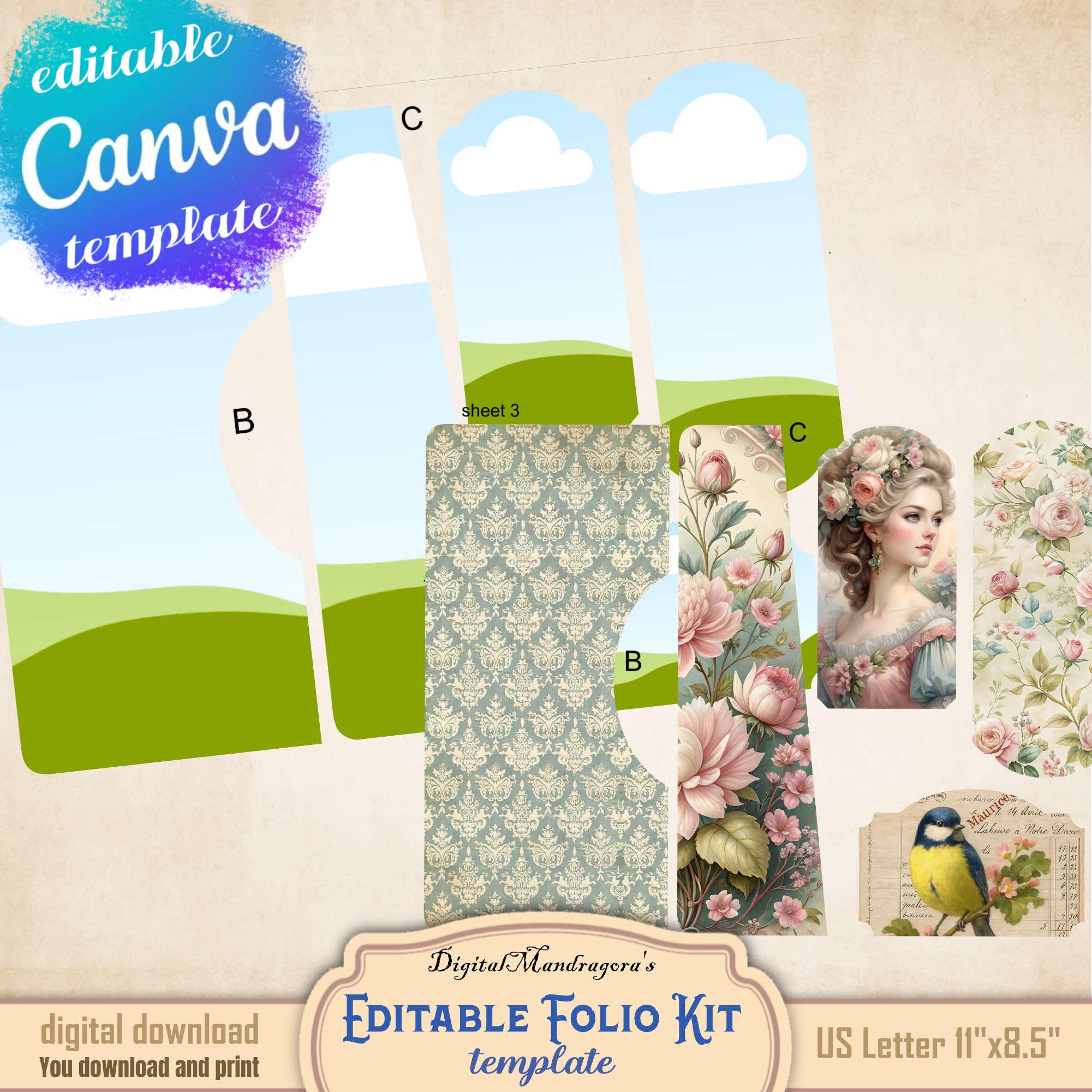 Canva Frames Drag-and-drop Folio Kit - Editable Blank Shabby Junk ...