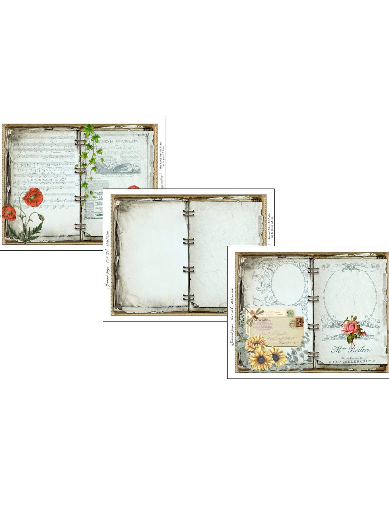 Blooming Flowers Junk Journal Kit Floral Journal Pages - Etsy