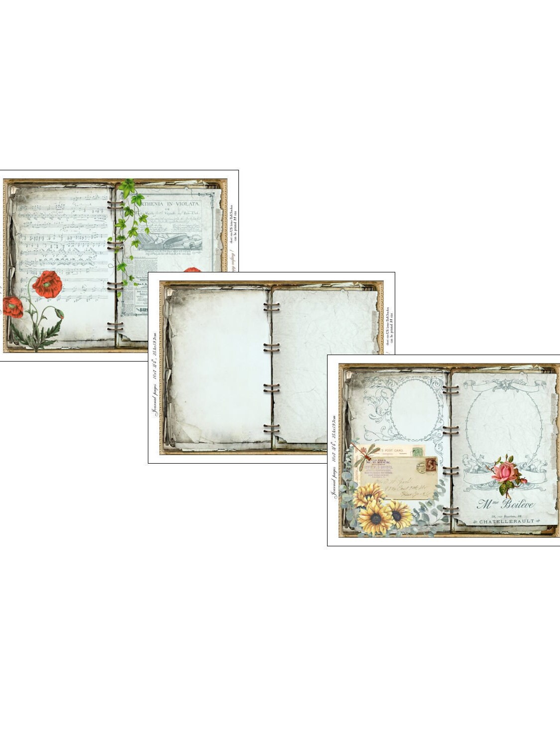 Blooming Flowers Junk Journal Kit Floral Journal Pages - Etsy