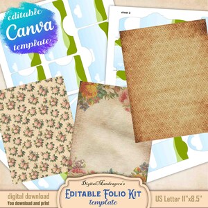 Printable Tri-fold Folio Kit — Drag-and-drop Canva Template With ...