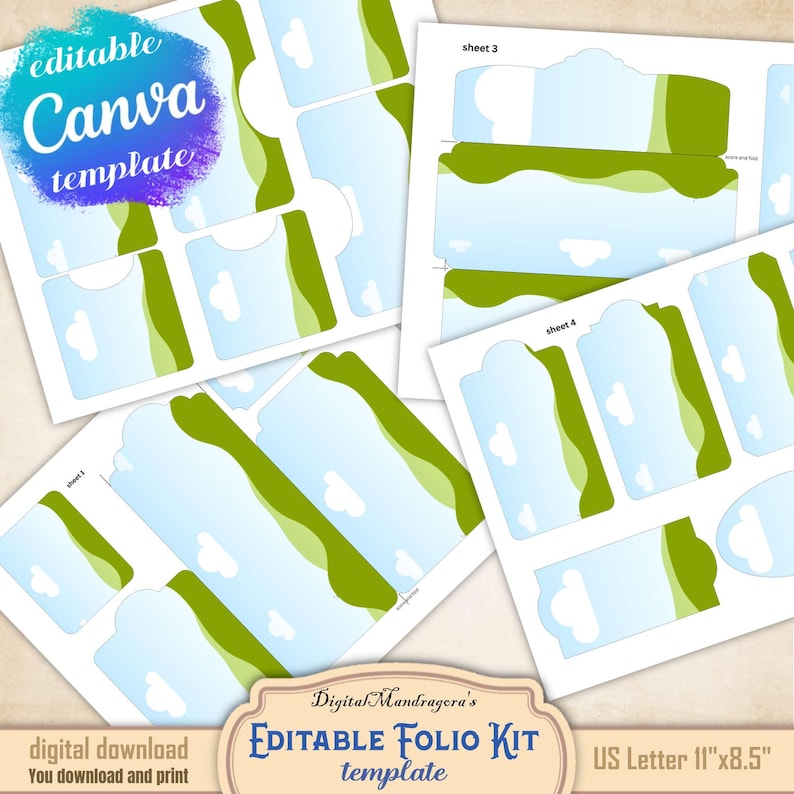 Printable Tri-fold Folio Kit — Drag-and-drop Canva Template With ...