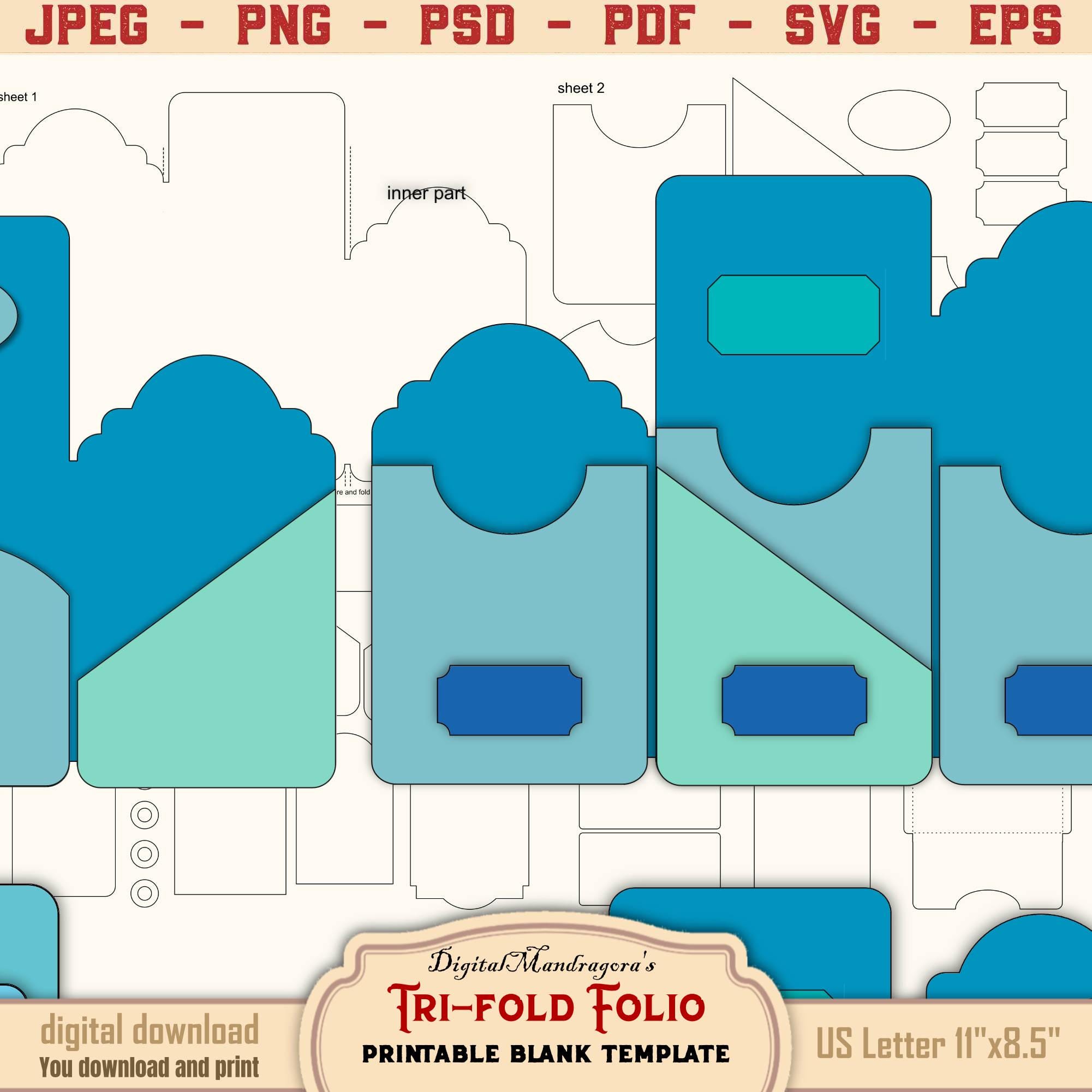 Blank Folio Template: Printable Junk Journal Pockets & Ephemera ...