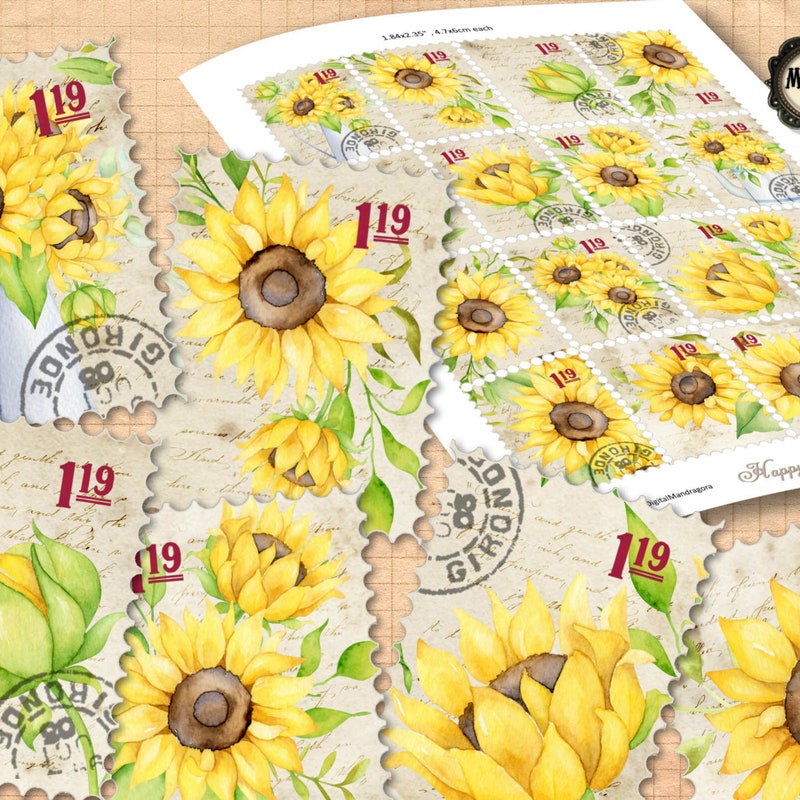 Sunflower Stamp - Etsy