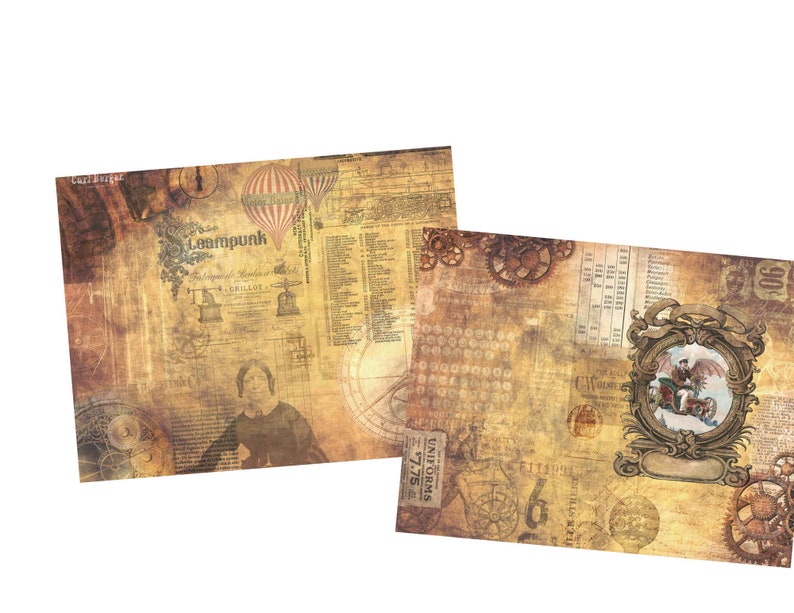 Grunge Victorian Steampunk Printable Digital Ephemera Collage Paper ...