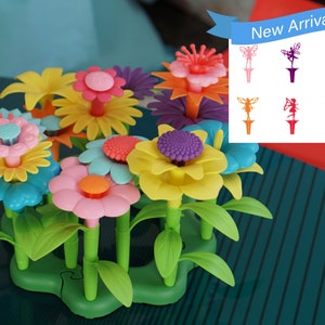 Flower Building Toy Set Stacking for Toddlers Colorful - Etsy