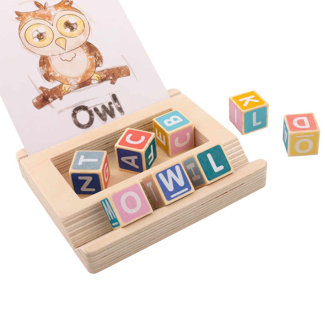 Montessori Wooden Block Puzzle, Letter Puzzle for Early Learning, Fine ...