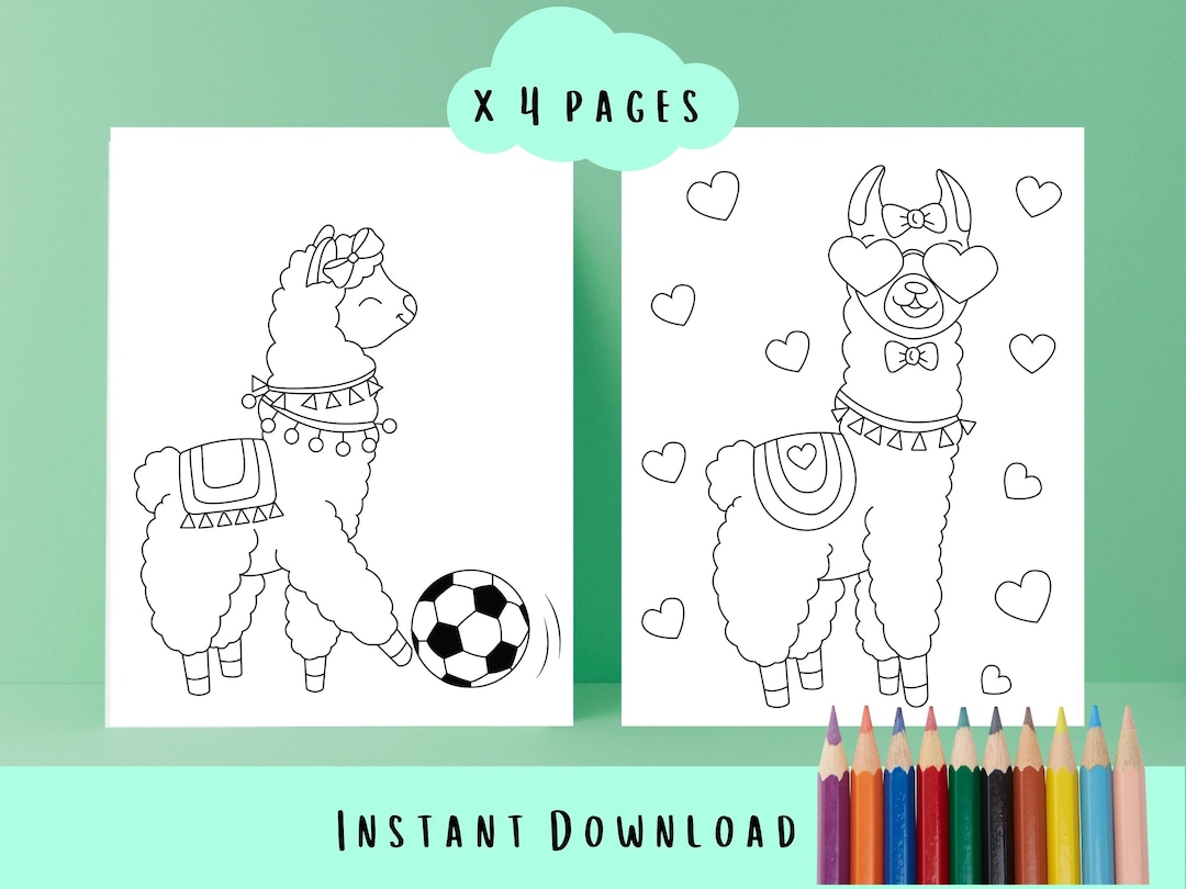 Llama Coloring Pages, Llama Party Activities, Fiesta Llama, Llama ...