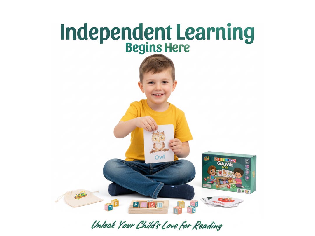 Wooden Alphabet Puzzle: Montessori Spelling Game for Kids 3+, 8 ABC ...