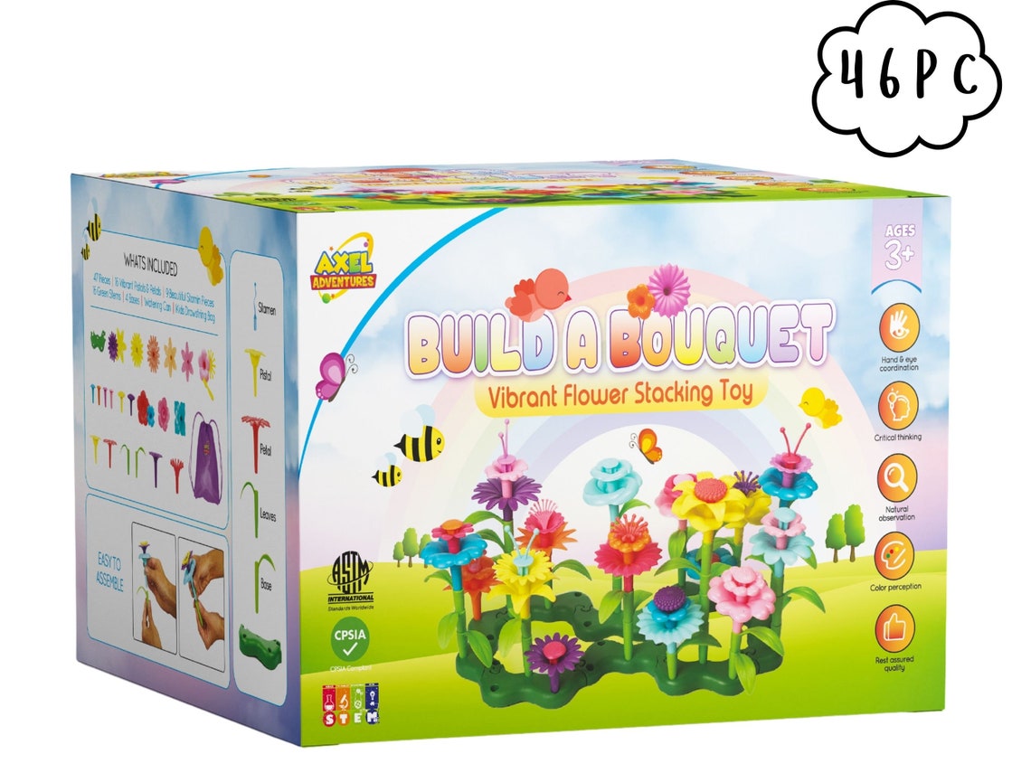 Flower Stacking Toddler Toy Colorful Educational Toy for | Etsy