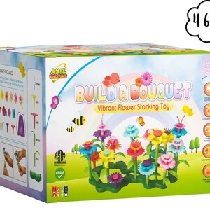 Flower Stacking Toddler Toy, Colorful Educational Toy for Kids, 46 Pcs ...