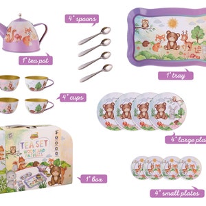 Woodland Animal 15 PCS Tea Party Set for Kids, Learning and Social ...
