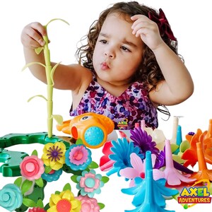 Flower Building Toy Set, Stacking for Toddlers, Colorful Garden Game ...