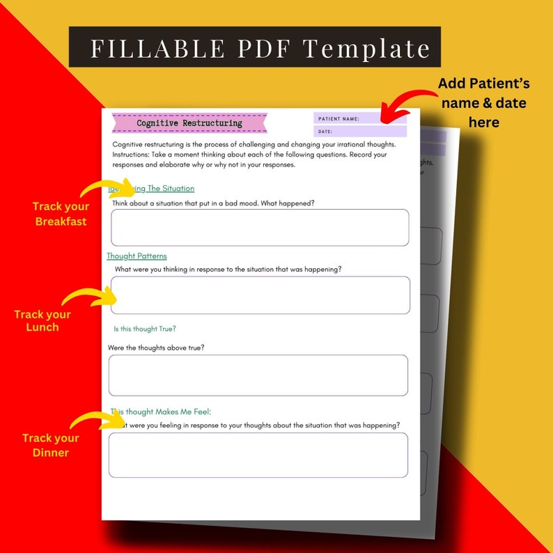 Cognitive Distortion Worksheets, Thinking Errors Workbook, Positive ...