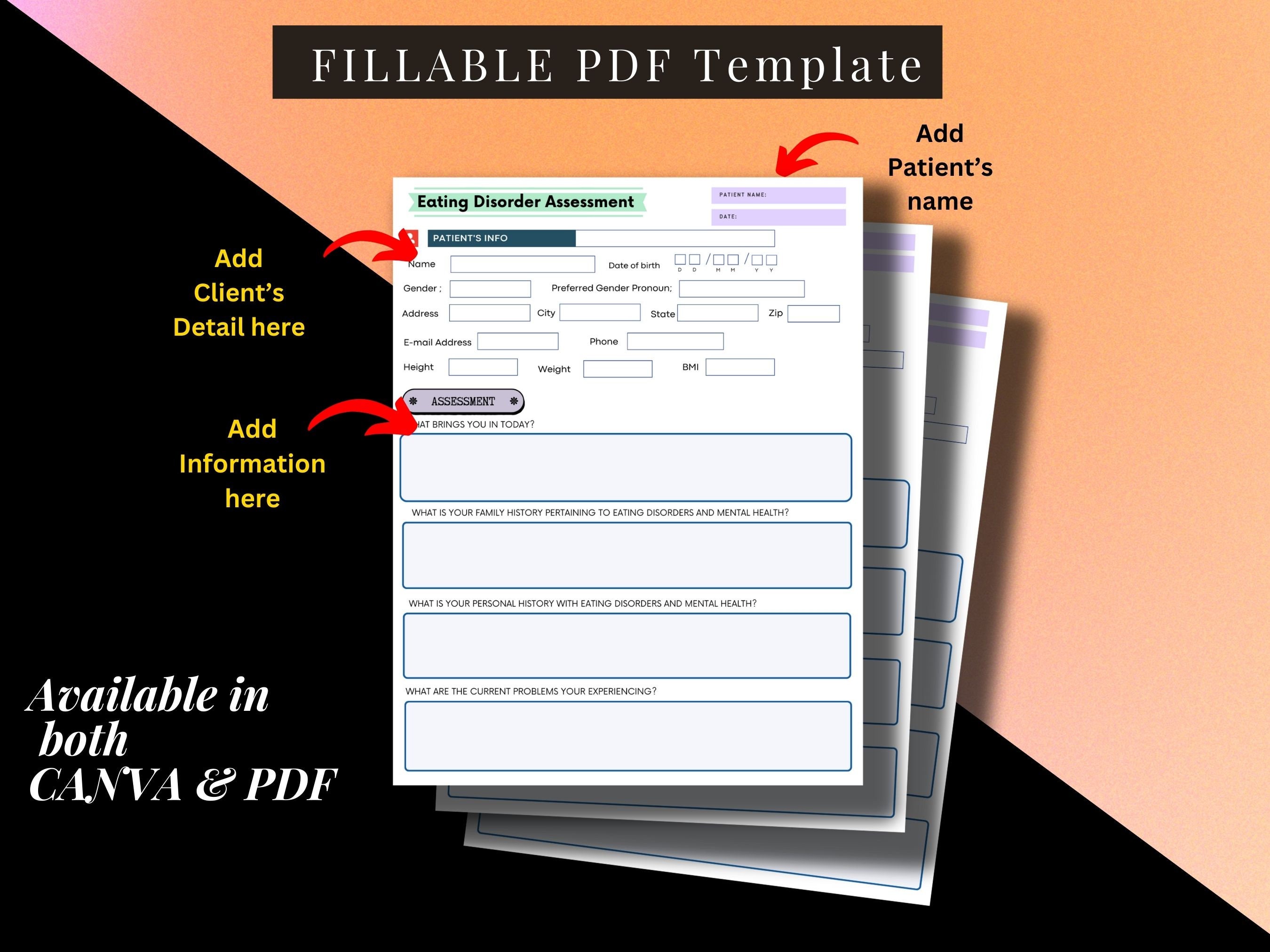 Eating Disorder Worksheet Bundle, Eating Disorder Assessment, Relapse ...