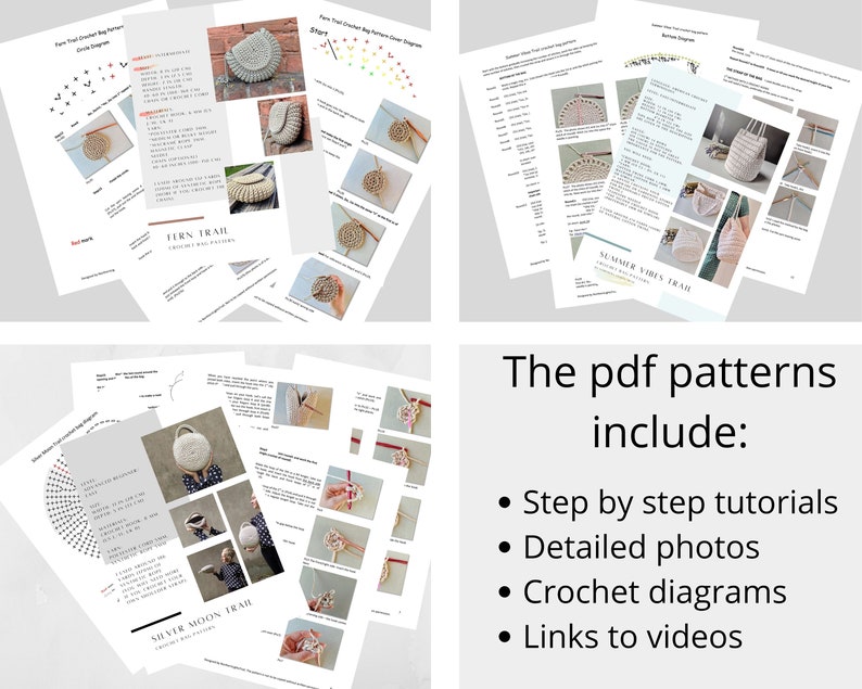 Crochet Pattern Bundle Crochet Bag Patterns PDF Crochet - Etsy