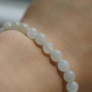 Natural Grade-a Ice Jadeite Beads Bracelet With an Glutinous Ice Green ...