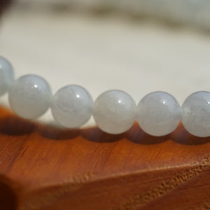 Natural Grade-a Ice Jadeite Beads Bracelet With an Glutinous Ice Green ...