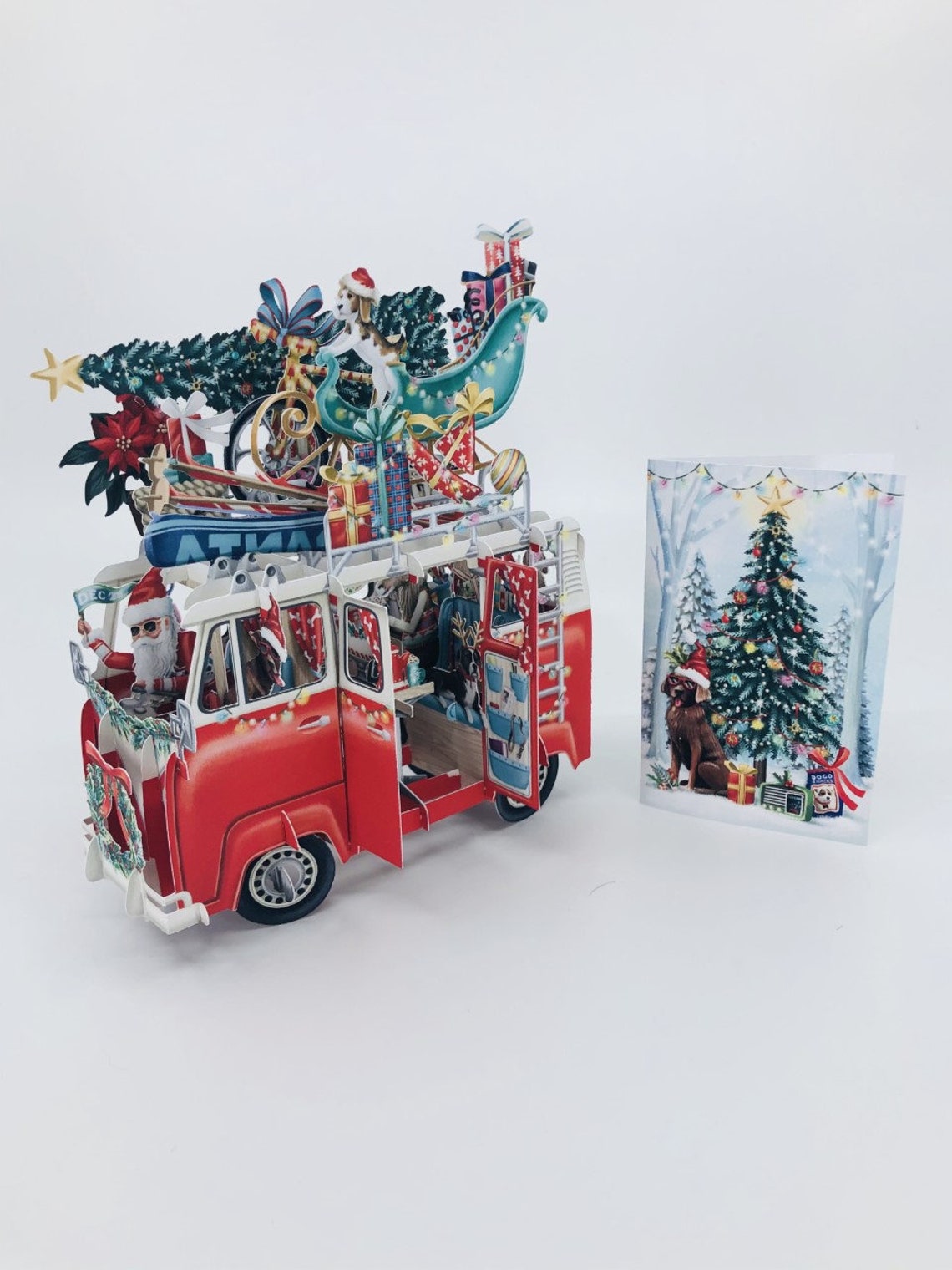 3D Pop up Christmas Card: Santa's Camper (X3D023) - Etsy