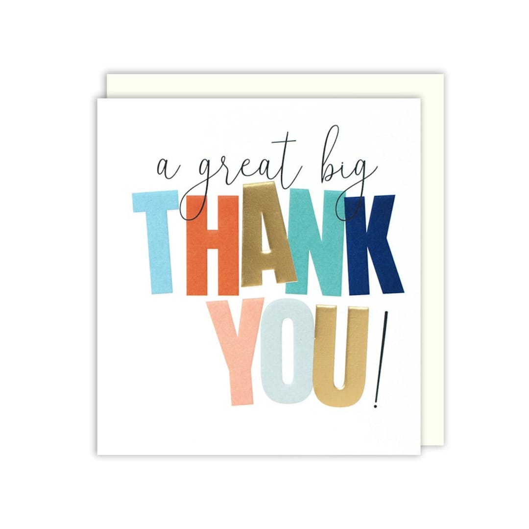 Thank You Card: Great Big Thank You Card RIS019 - Etsy