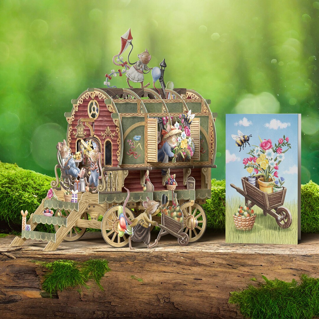 3D Pop up Card: Mouse Caravan (3D042) - Etsy