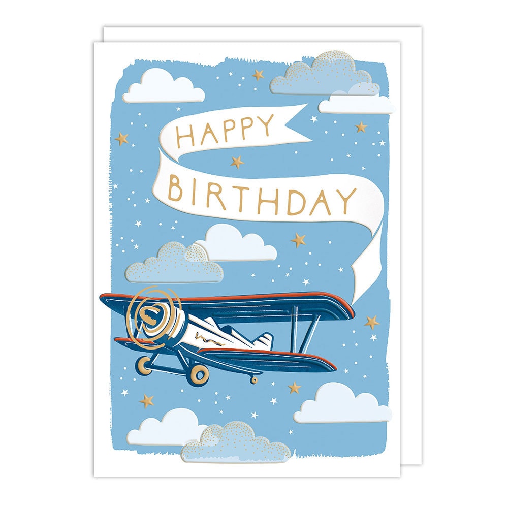 Happy Birthday Card: Plane Birthday Card KM009 - Etsy