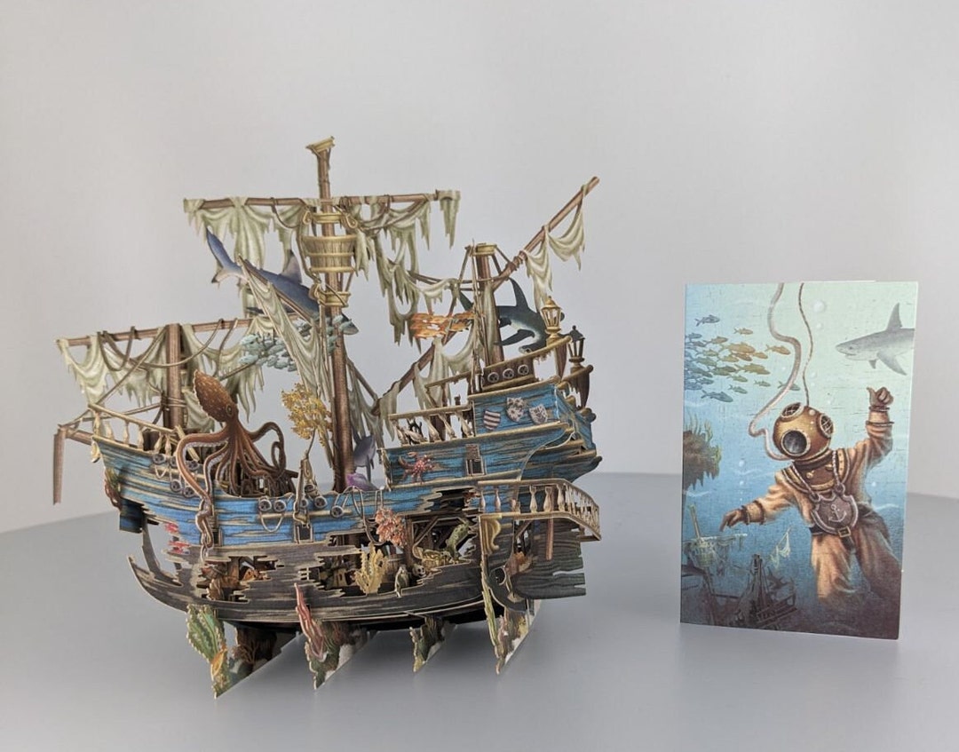 3D Pop up Card: Sunken Galleon (3D040) - Etsy