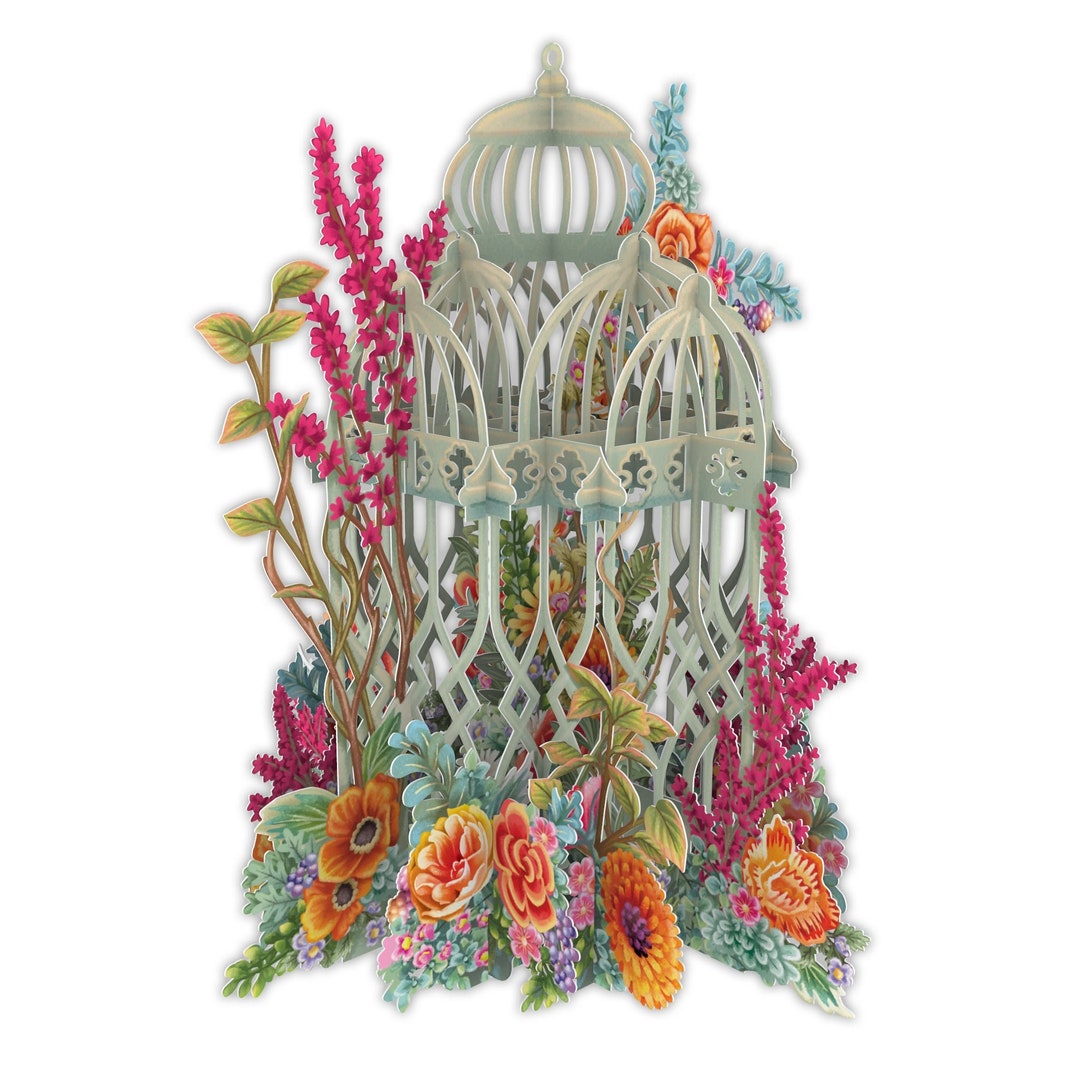 3D Pop up Card: the Green Cage (3D032) - Etsy