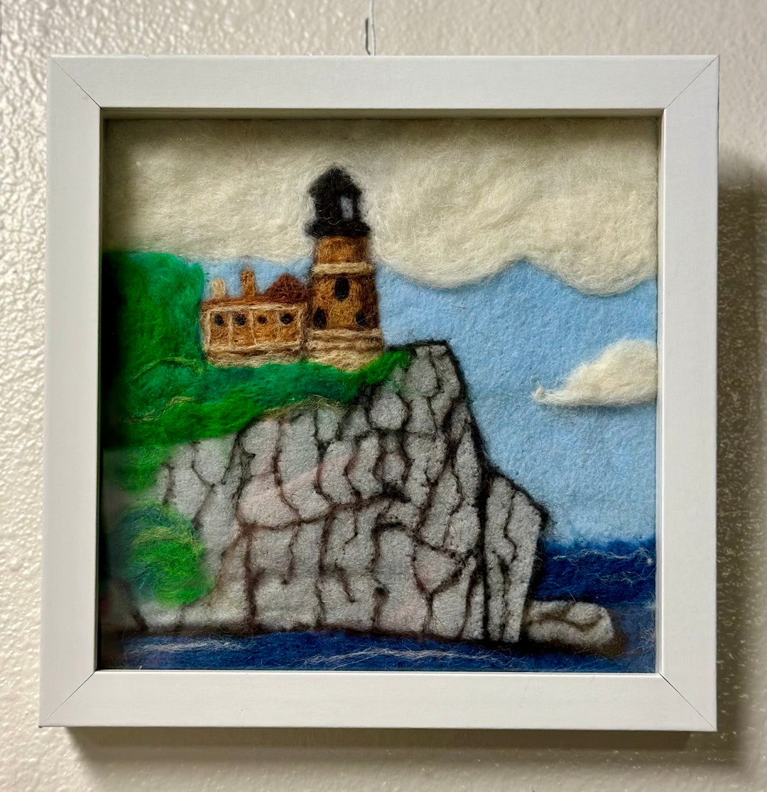 Split Rock Lighthouse Felted Shadowbox - Etsy