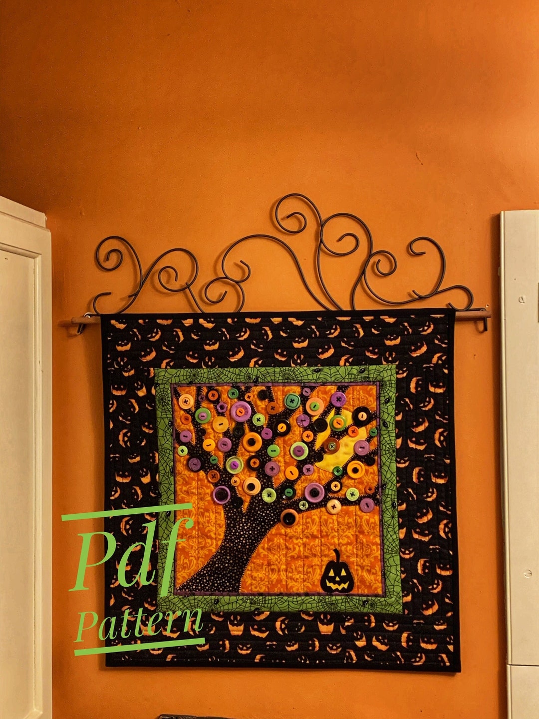 Halloween Button Tree Quilt Pattern: Fall Wall Art (PDF) - Etsy