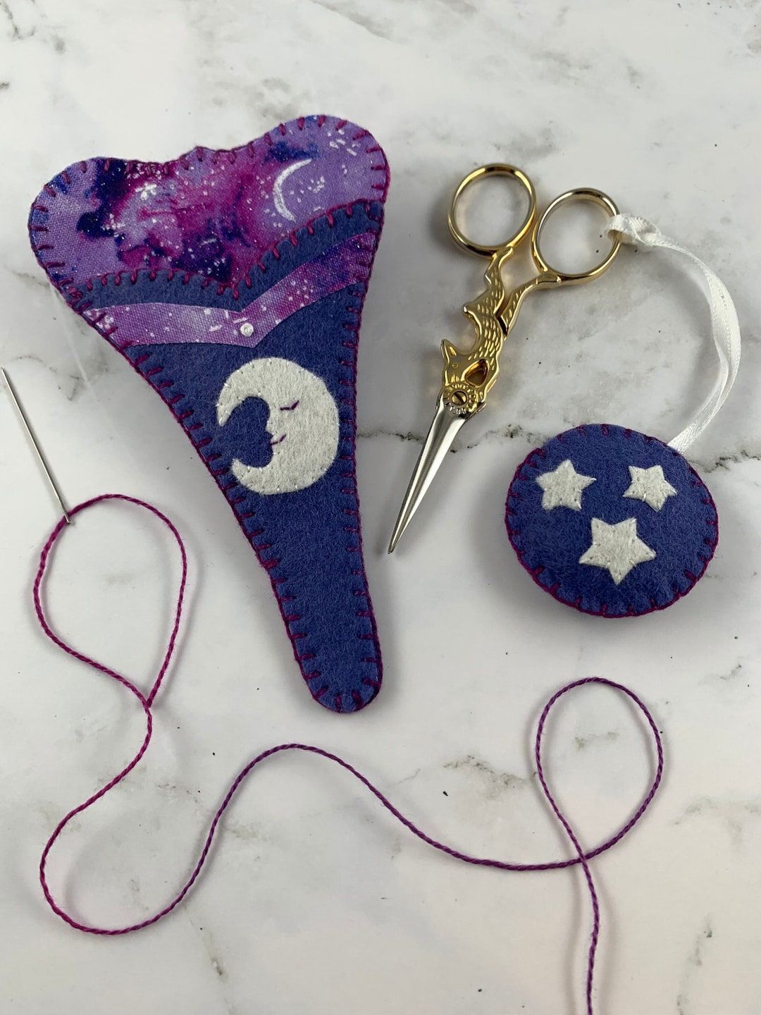 Embroidery Scissor Case PDF Pattern, Moon Felt Scissor Holder, Scissor ...