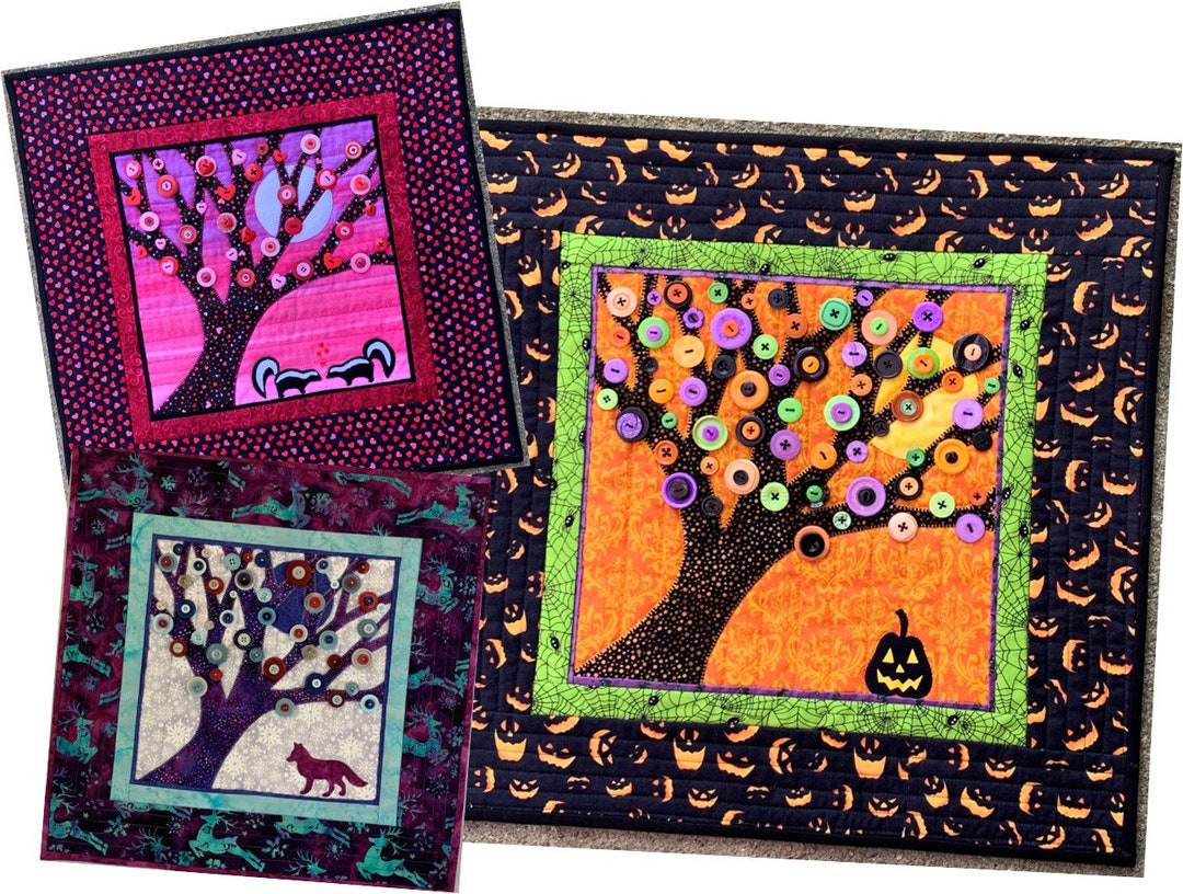 Seasonal Button Tree Quilted Wall Hanging Pattern PDF Download - Etsy