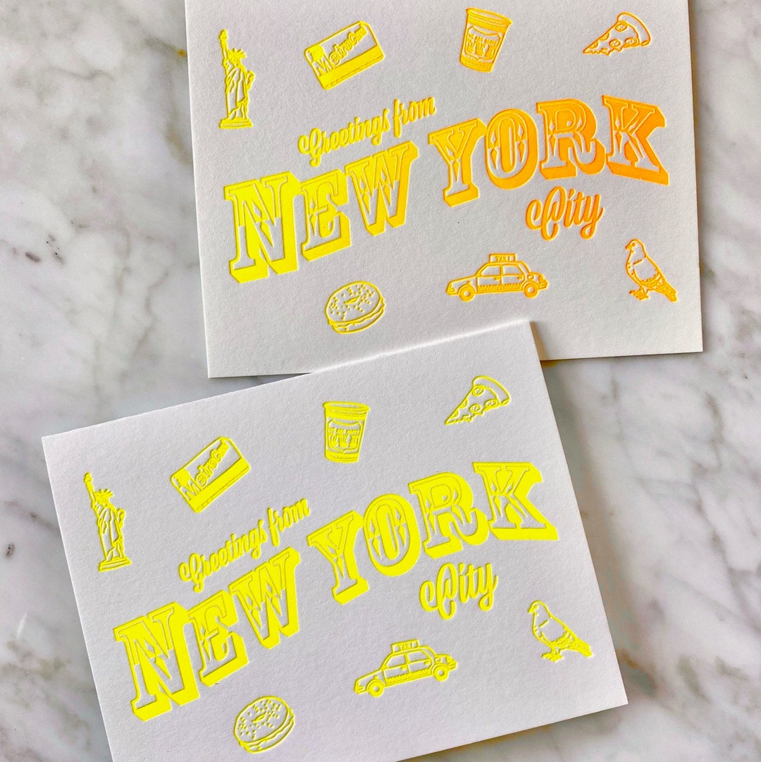 NYC Greeting Card | Letterpress, City, New York, Illustrations ...