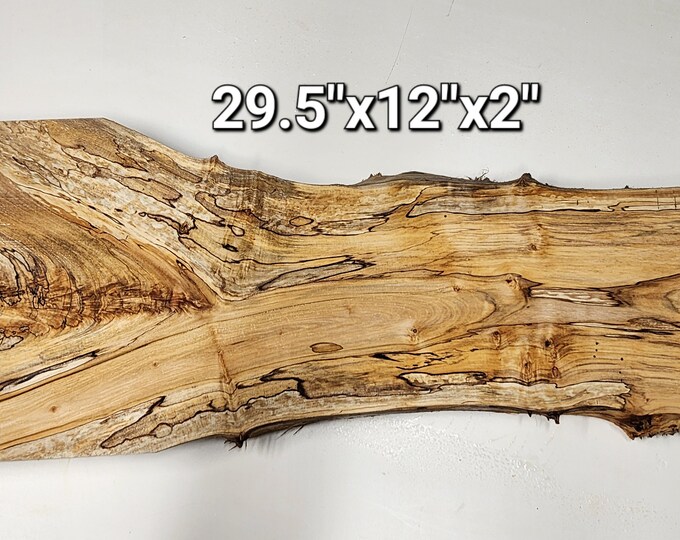 Live Edge Spalted Ambrosia/ Wormy Maple With Burl Figure Slab. This Board Have Been Kiln Dried ...