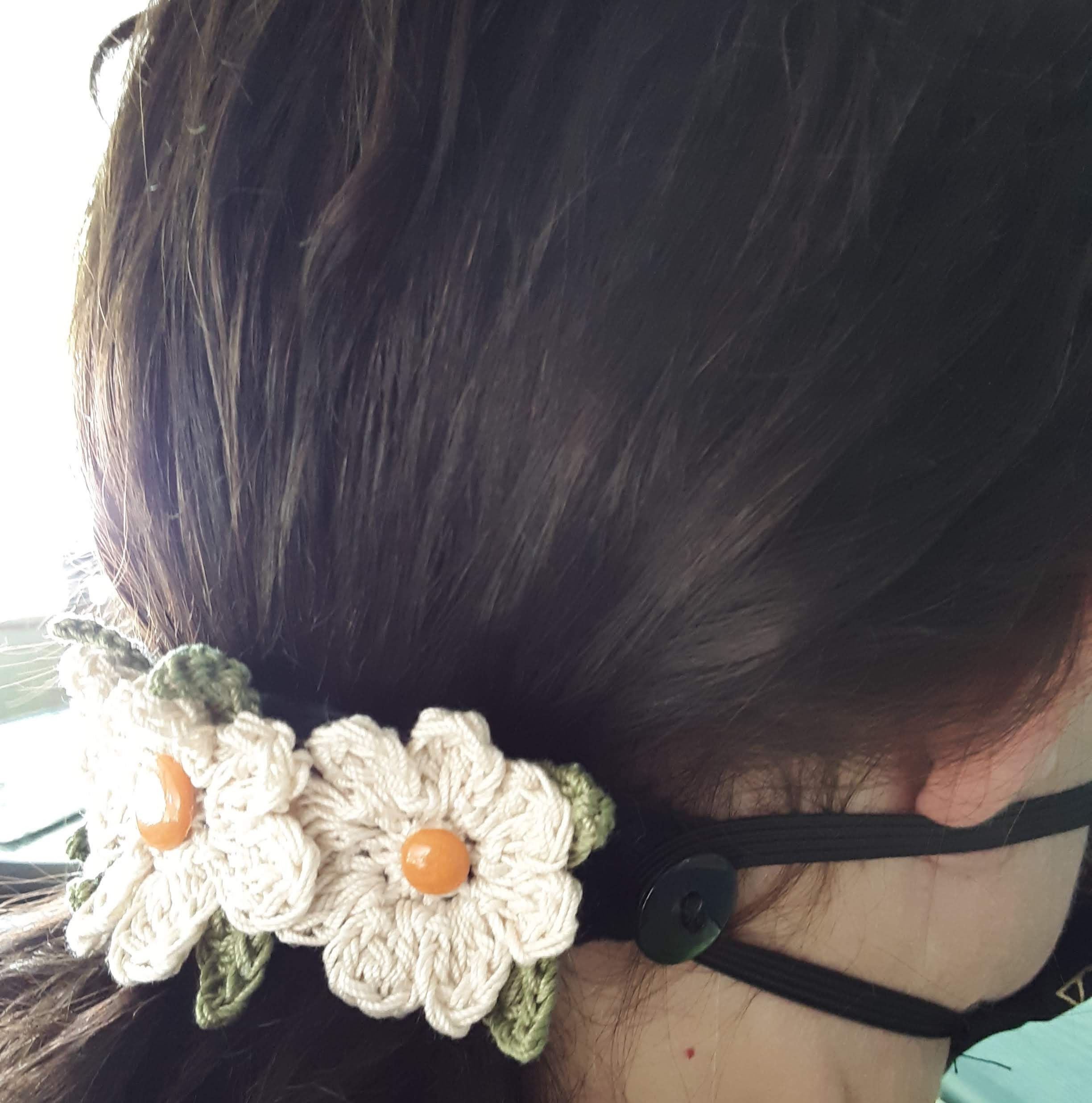 Face Mask Ear Guard Crochet Pattern/ear Guard Flower Pattern/face Mask ...