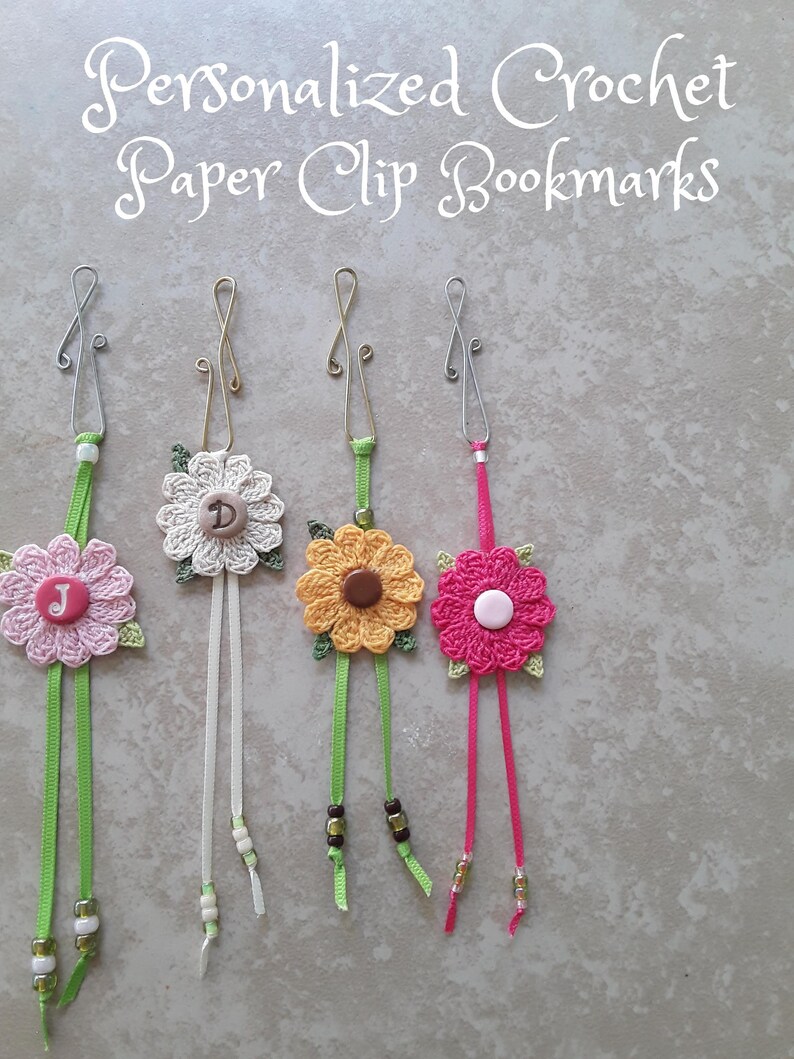Personalized Crochet Flower Bookmark Pattern - Etsy