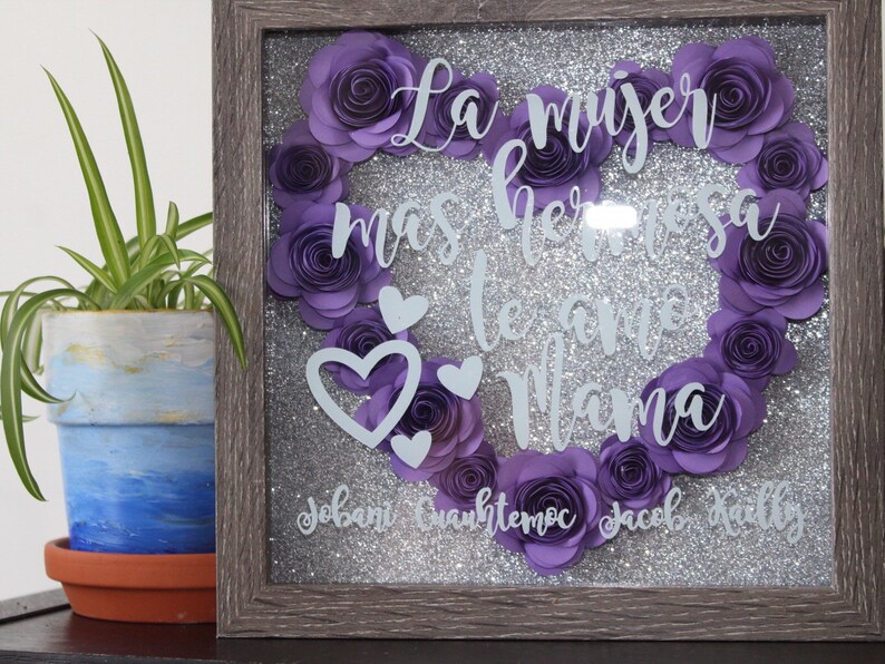 Personalized Shadow Box Paper Shadow Box Mothers Day Gift - Etsy