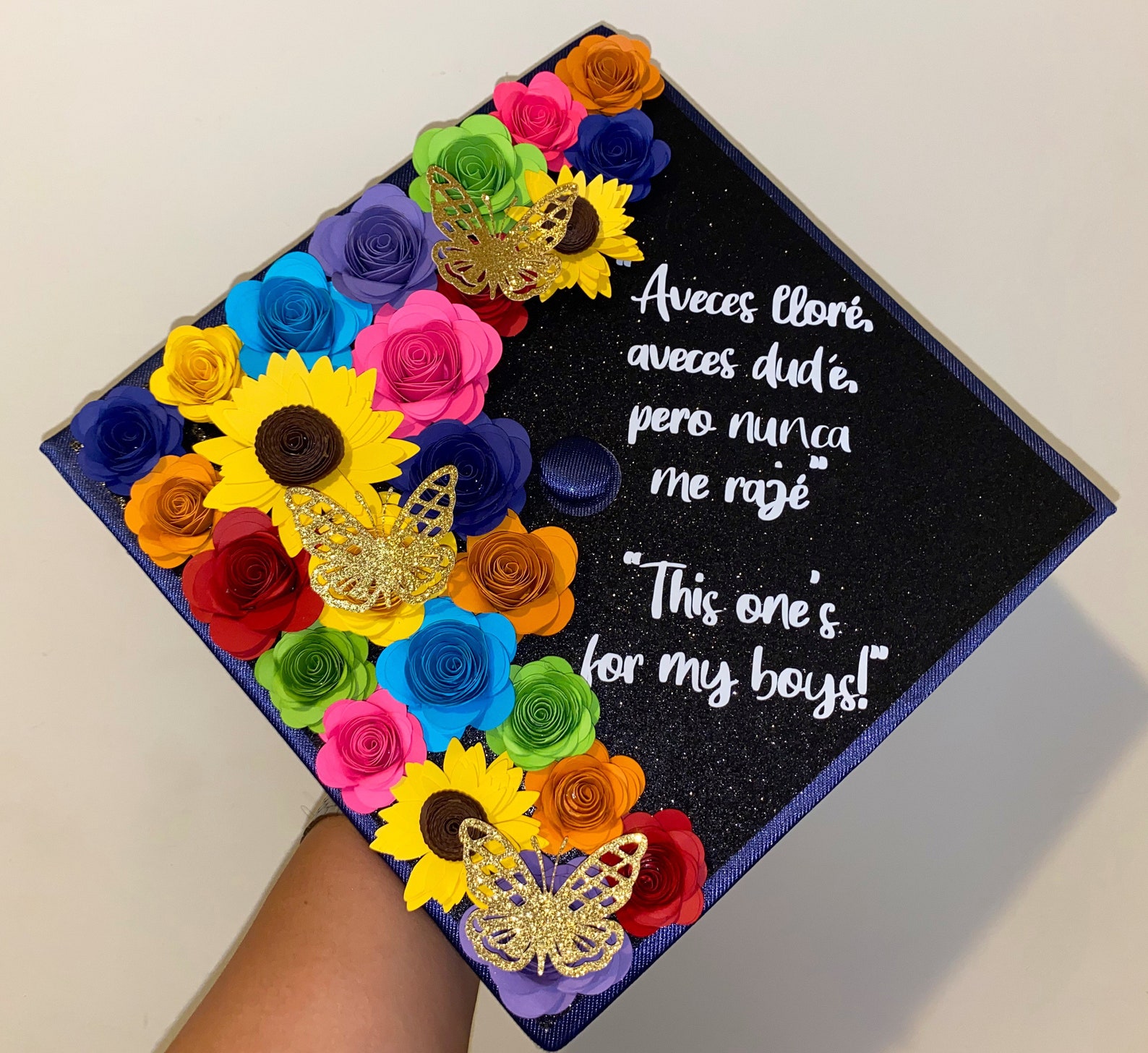 Inspired by Mexican Fiesta Colors Graduation Cap Topper With - Etsy