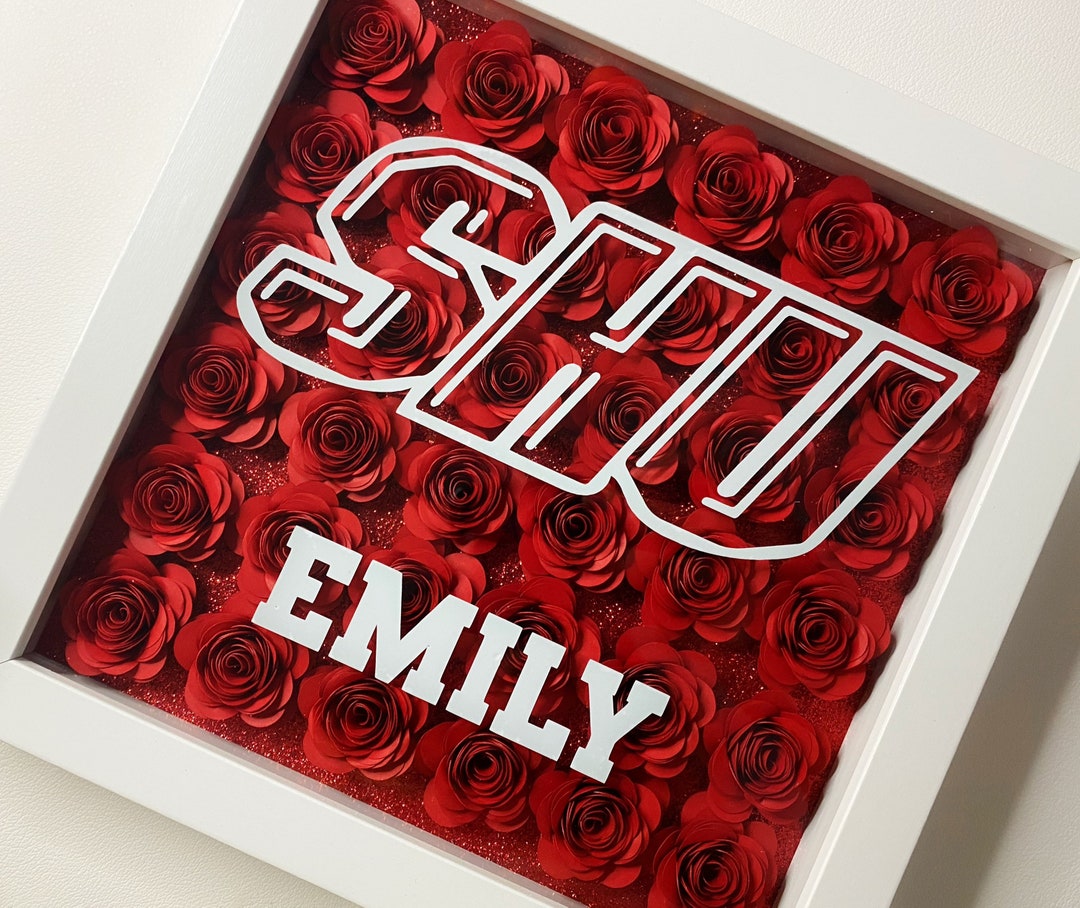 Personalized Shadow Box | Paper Flower Shadow Box | High School ...