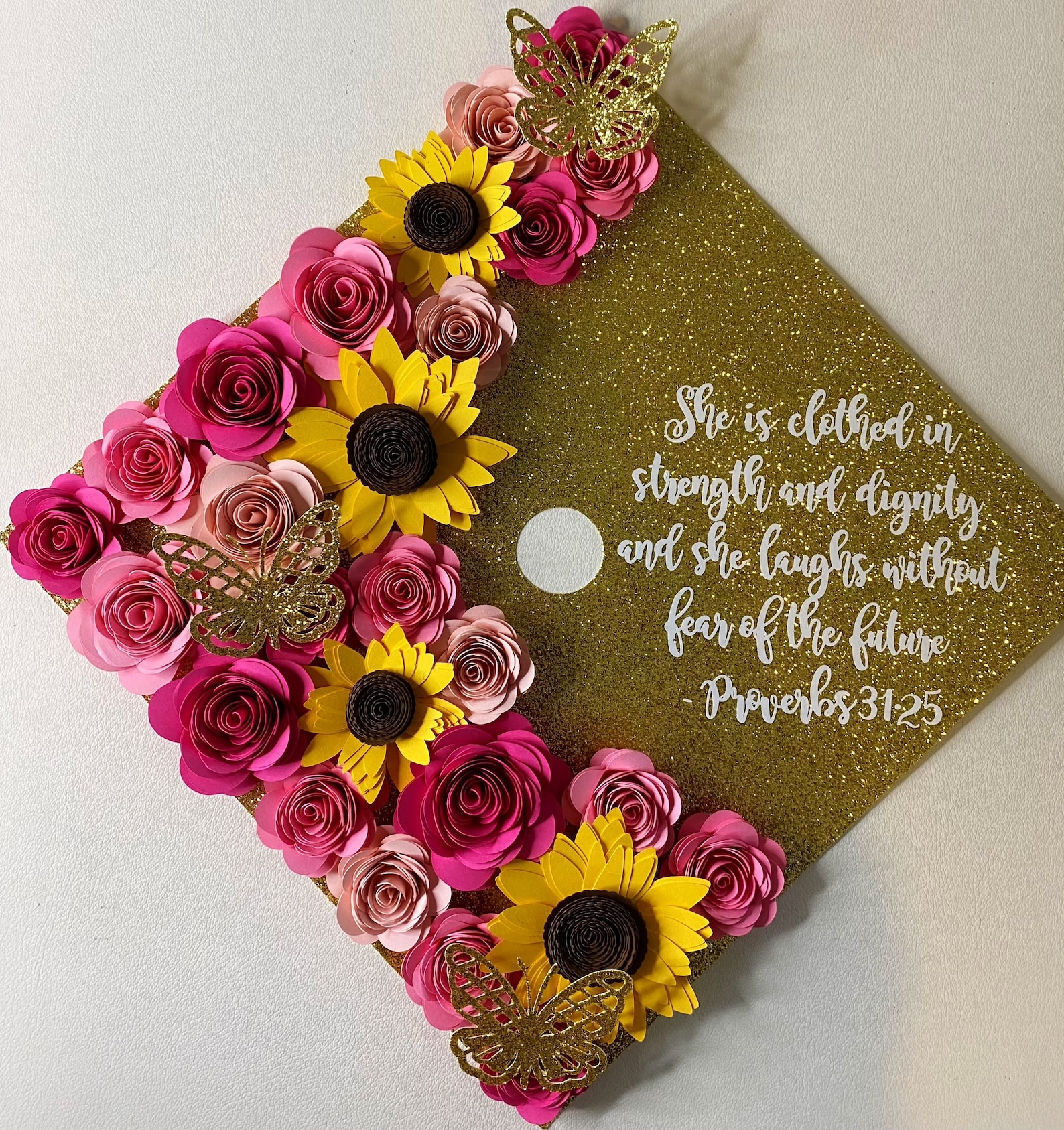 Graduation Cap Topper With 3D Roses Sunflowers and - Etsy