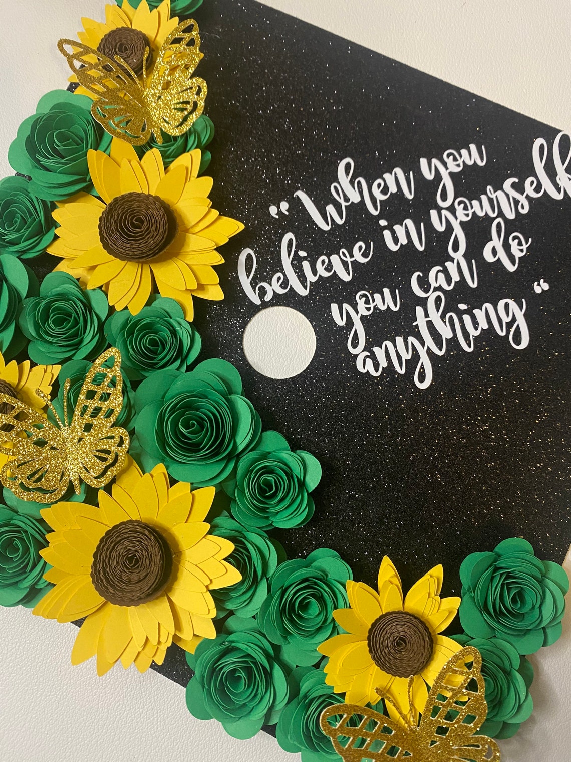 Graduation Cap Topper With 3D Roses Sunflowers and - Etsy