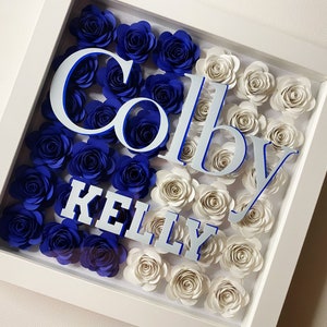 Personalized Shadow Box | Paper Flower Shadow Box | High School ...