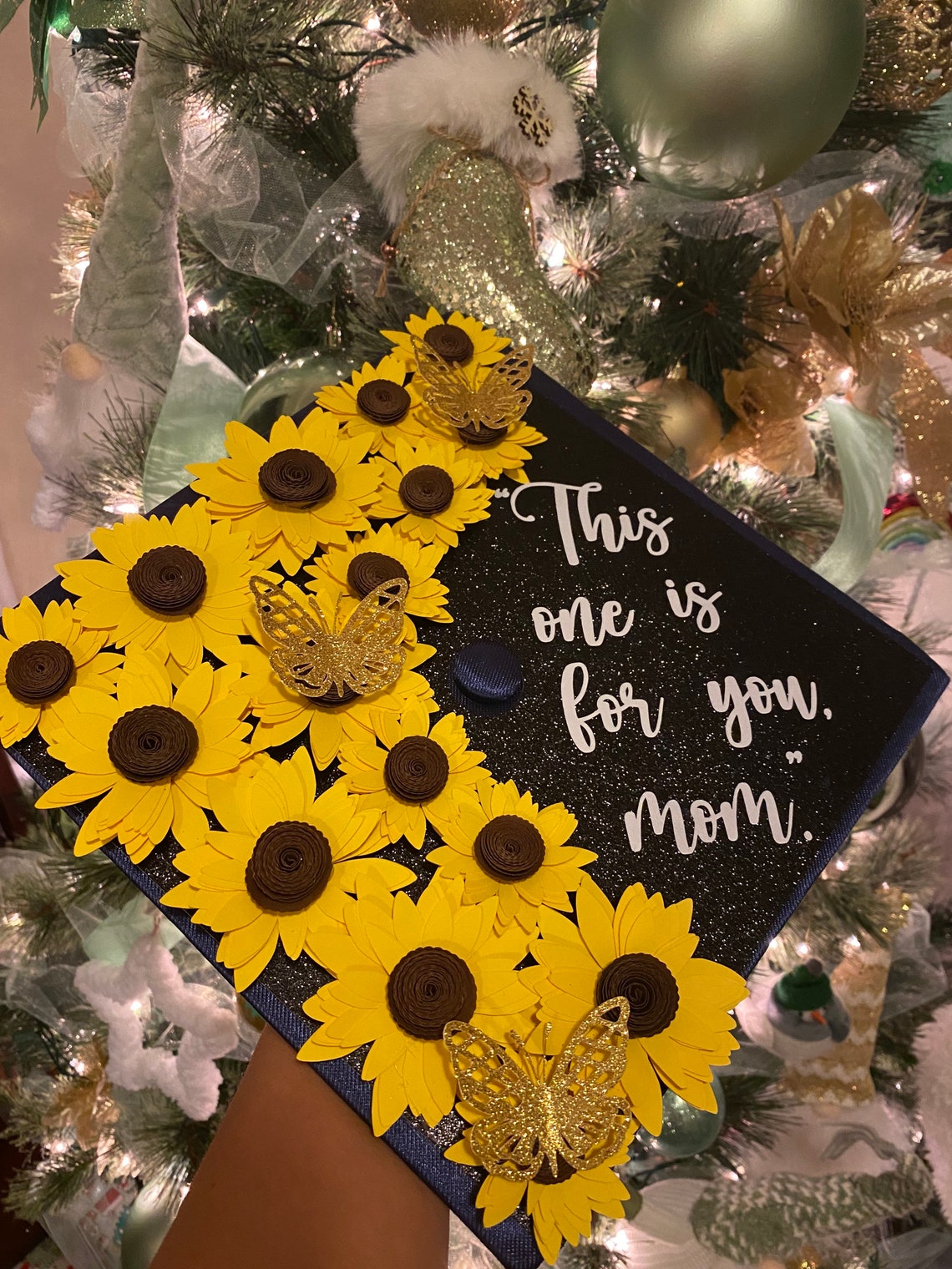 Graduation Cap Topper With 3D Sunflowers and Butterflies - Etsy