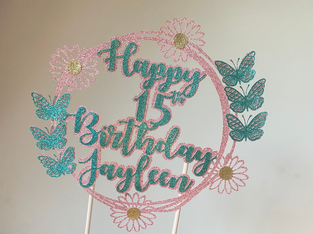 Happy Birthday Custom Cake Topper | Custom Birthday Topper | Name Cake ...