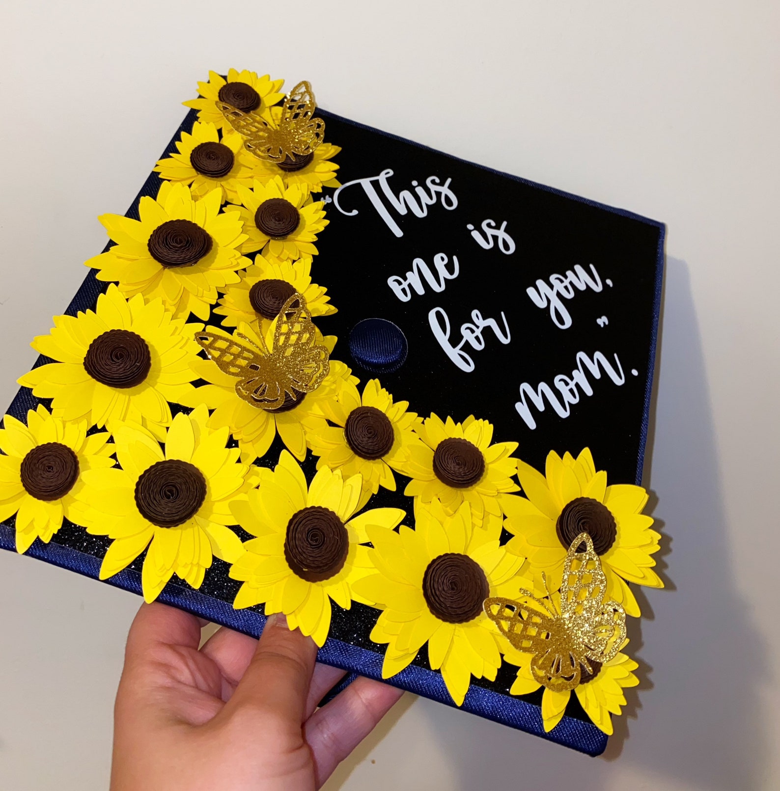Graduation Cap Topper With 3D Sunflowers and Butterflies - Etsy